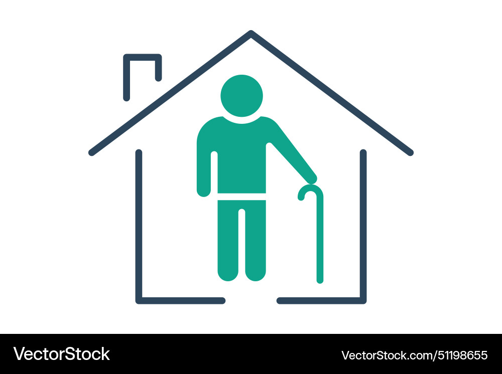 Retirement icon house with elderly related Vector Image