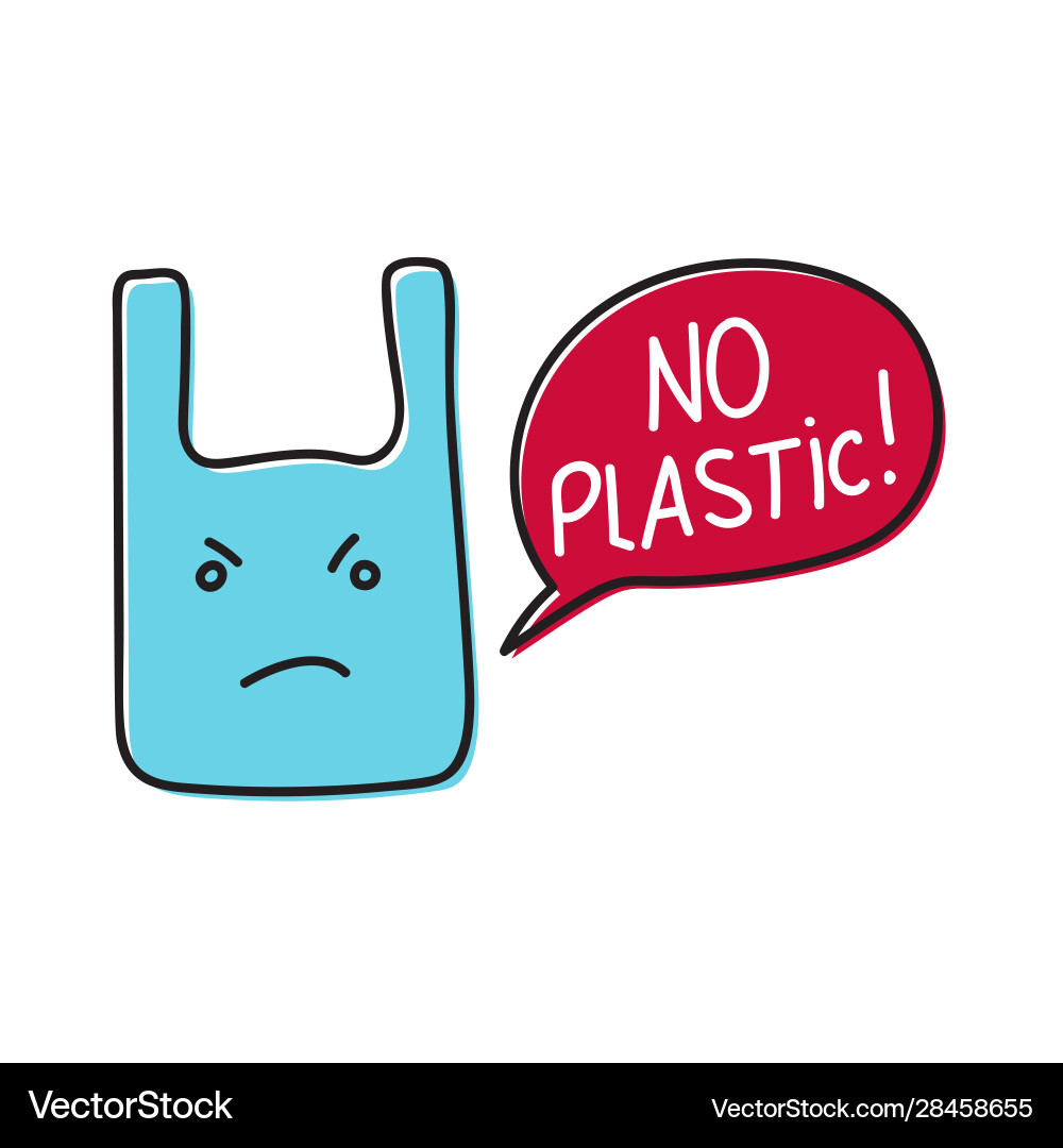 Say no to plastic Royalty Free Vector Image - VectorStock