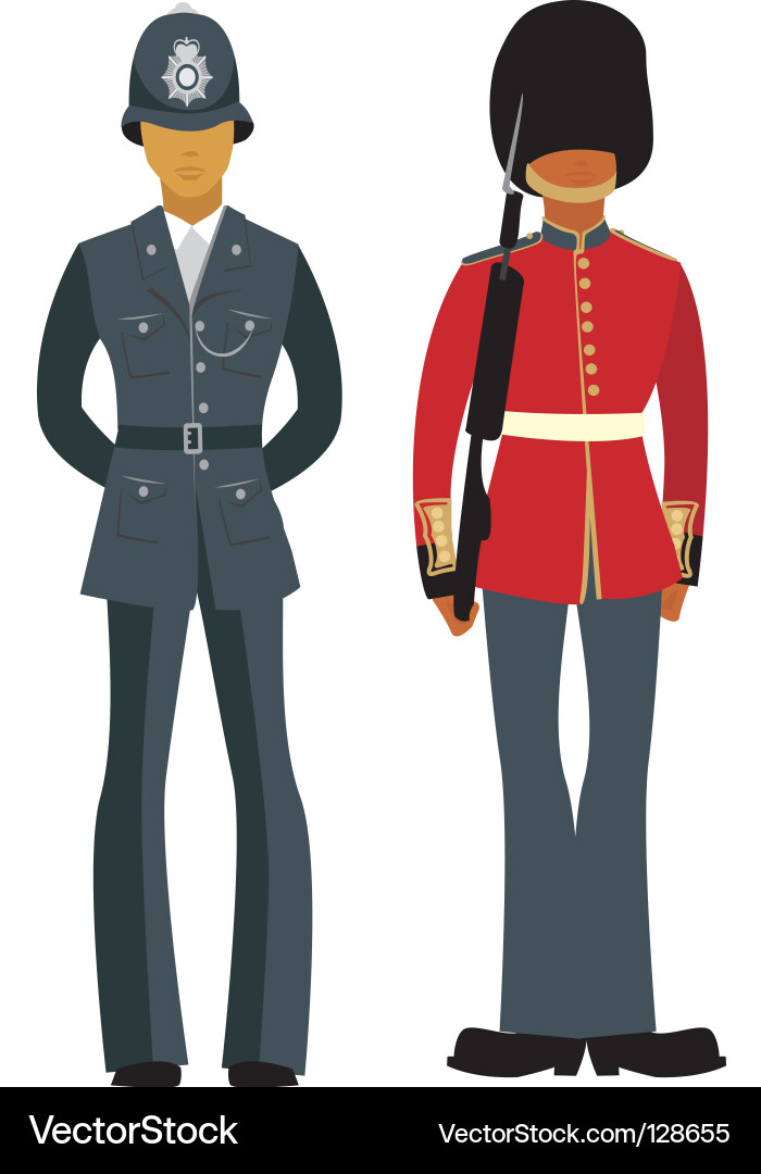 Traditional british officers Royalty Free Vector Image
