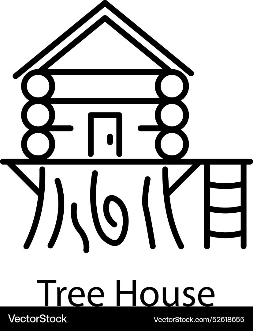 Tree house Royalty Free Vector Image - VectorStock