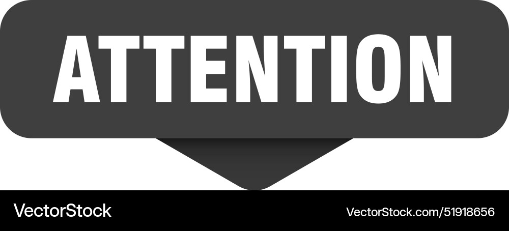 Attention sticker sign on transparent Royalty Free Vector