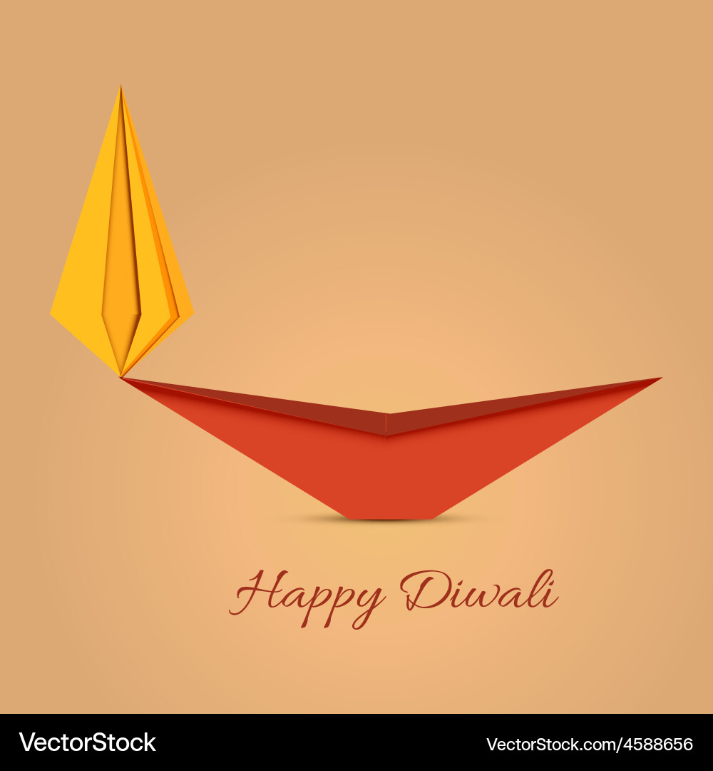 Diwali diya origami Royalty Free Vector Image - VectorStock