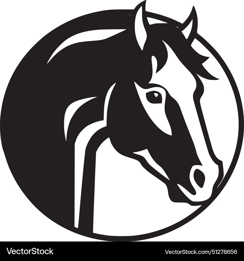 Horse - black and white Royalty Free Vector Image