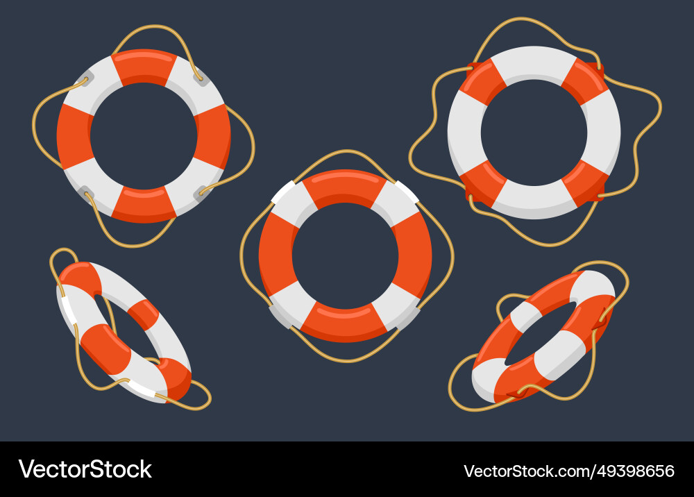 Lifebuoy cartoon elements Royalty Free Vector Image
