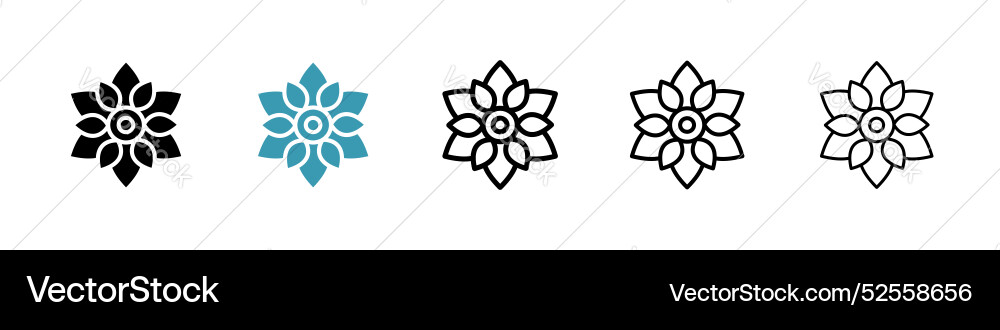 Magnolia icon set on white background Royalty Free Vector