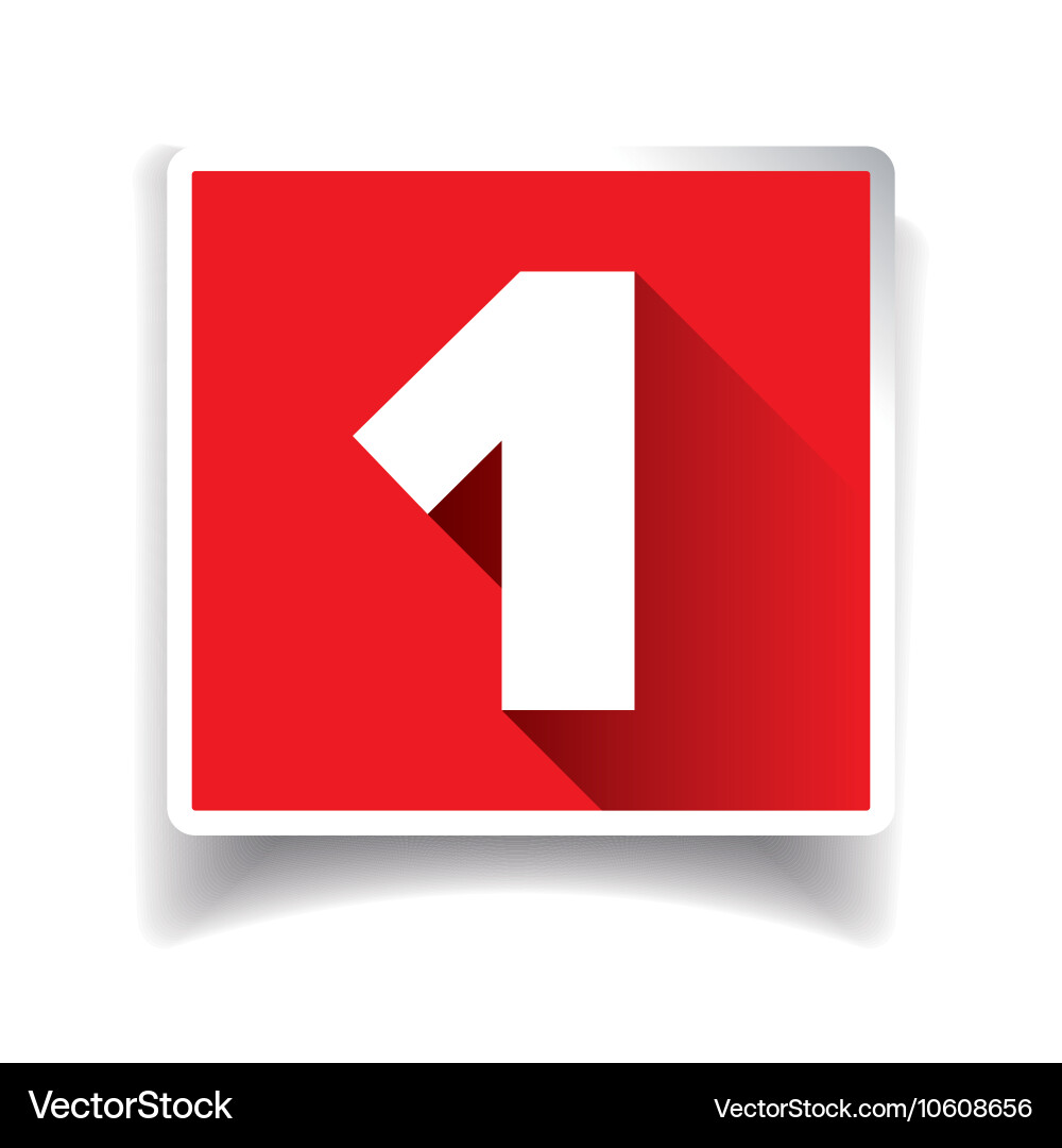 Number one label or icon Royalty Free Vector Image