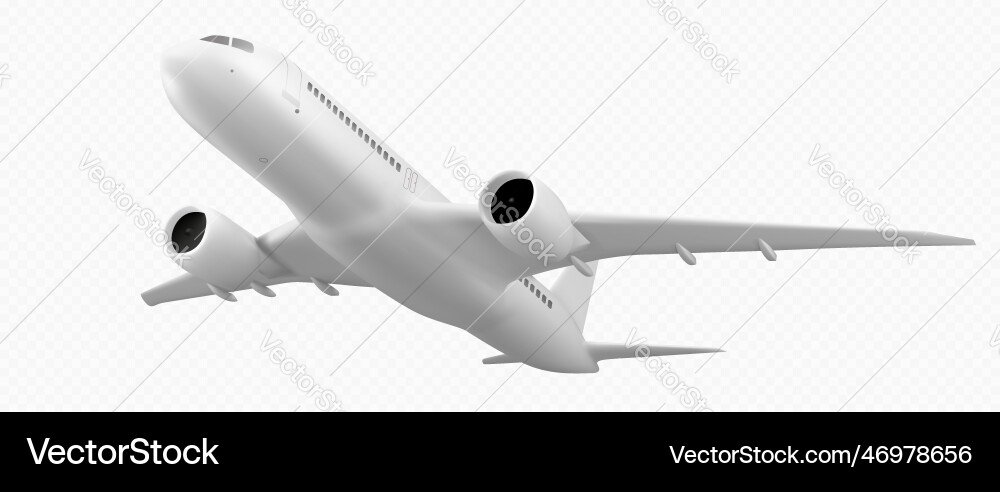 Realistic 3d plane isolated on transparent Vector Image