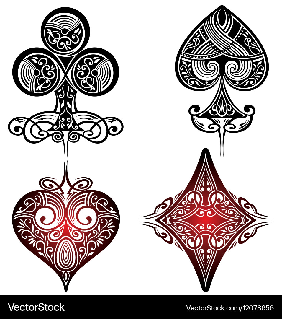 Vintage Playing Card Symbols Royalty Free Vector Image