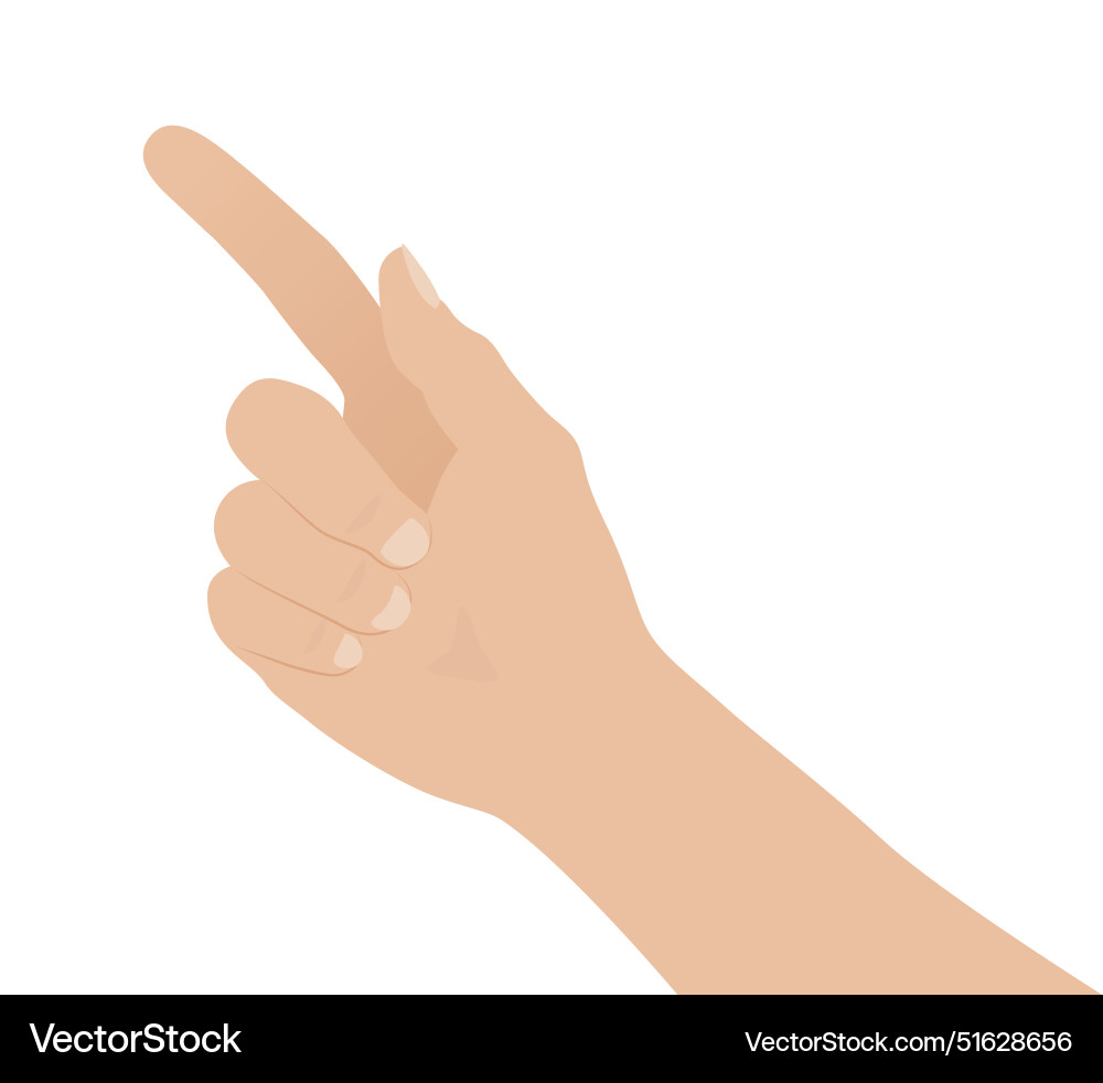 Woman hand on white background flat design Vector Image