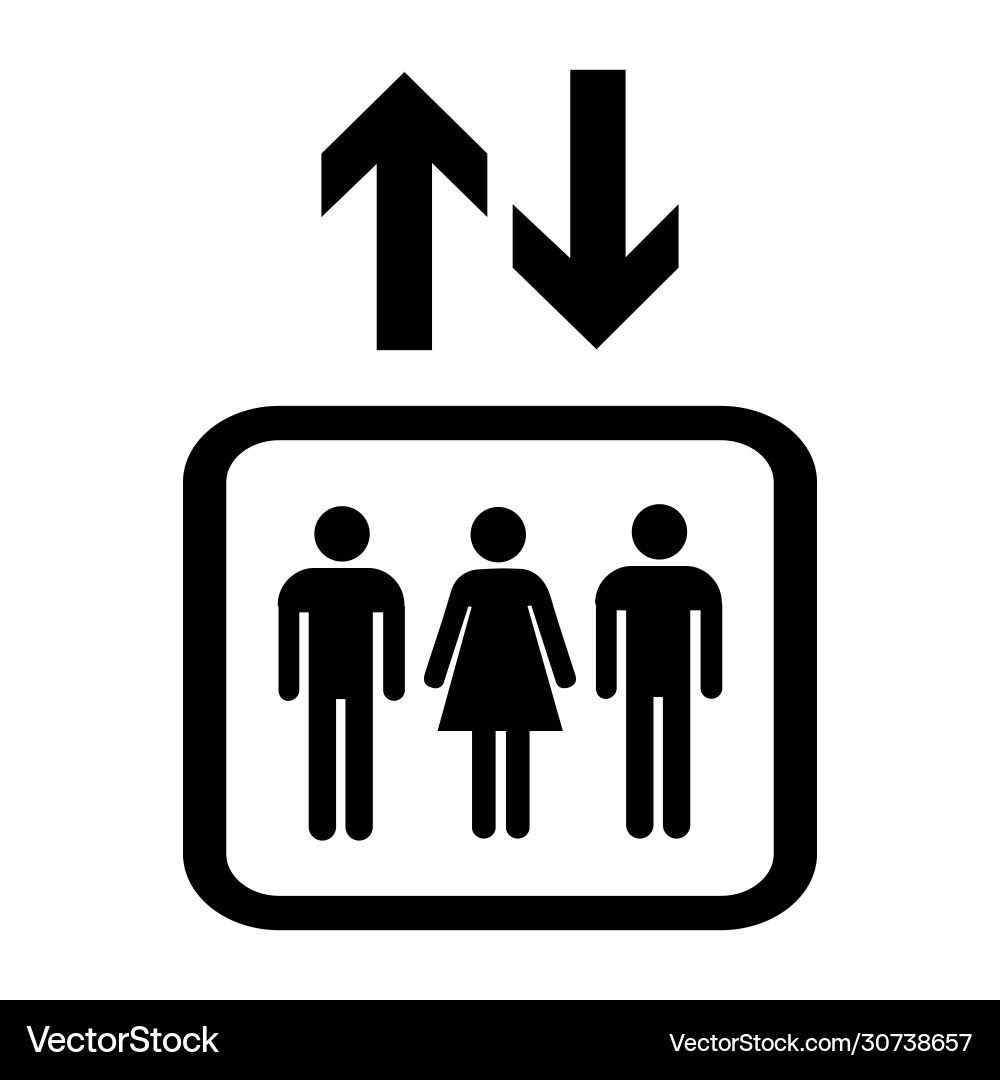 Elevator icon logo isolated on white background Vector Image