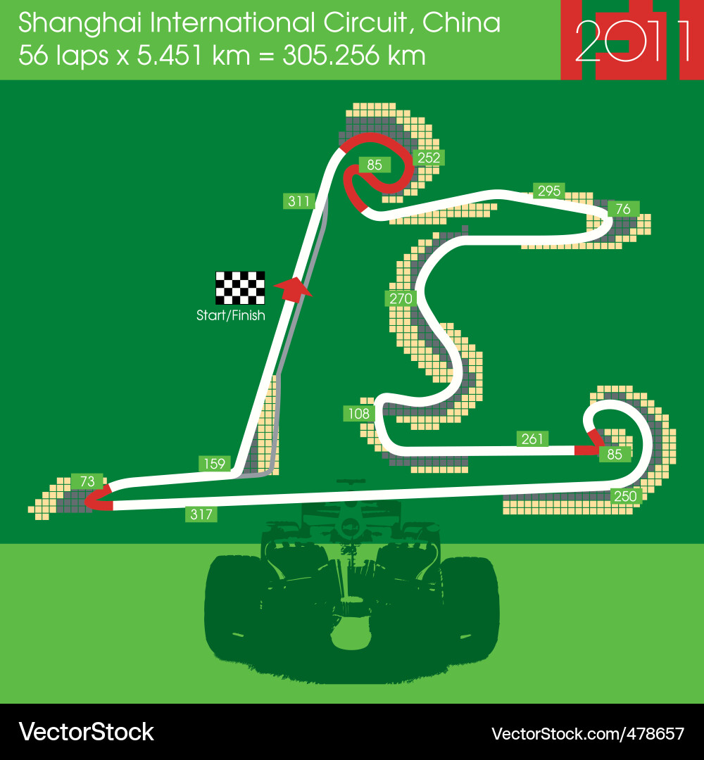 F1 china circuit 2011 Royalty Free Vector Image