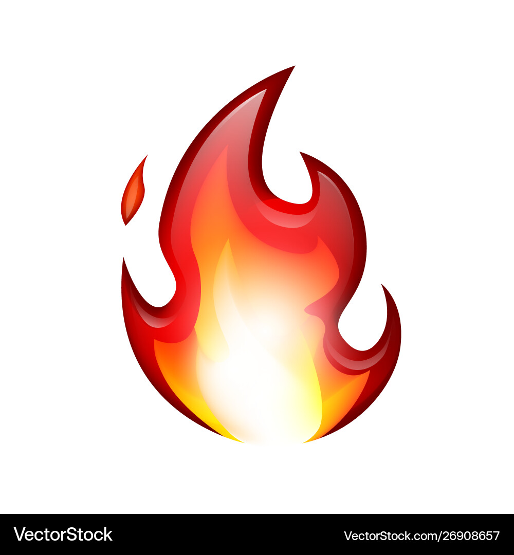 Fire small flame symbol isolated on a white Vector Image