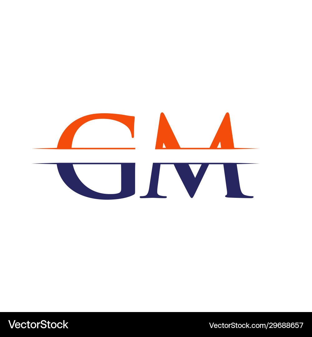 Gm letter type logo design template abstract Vector Image