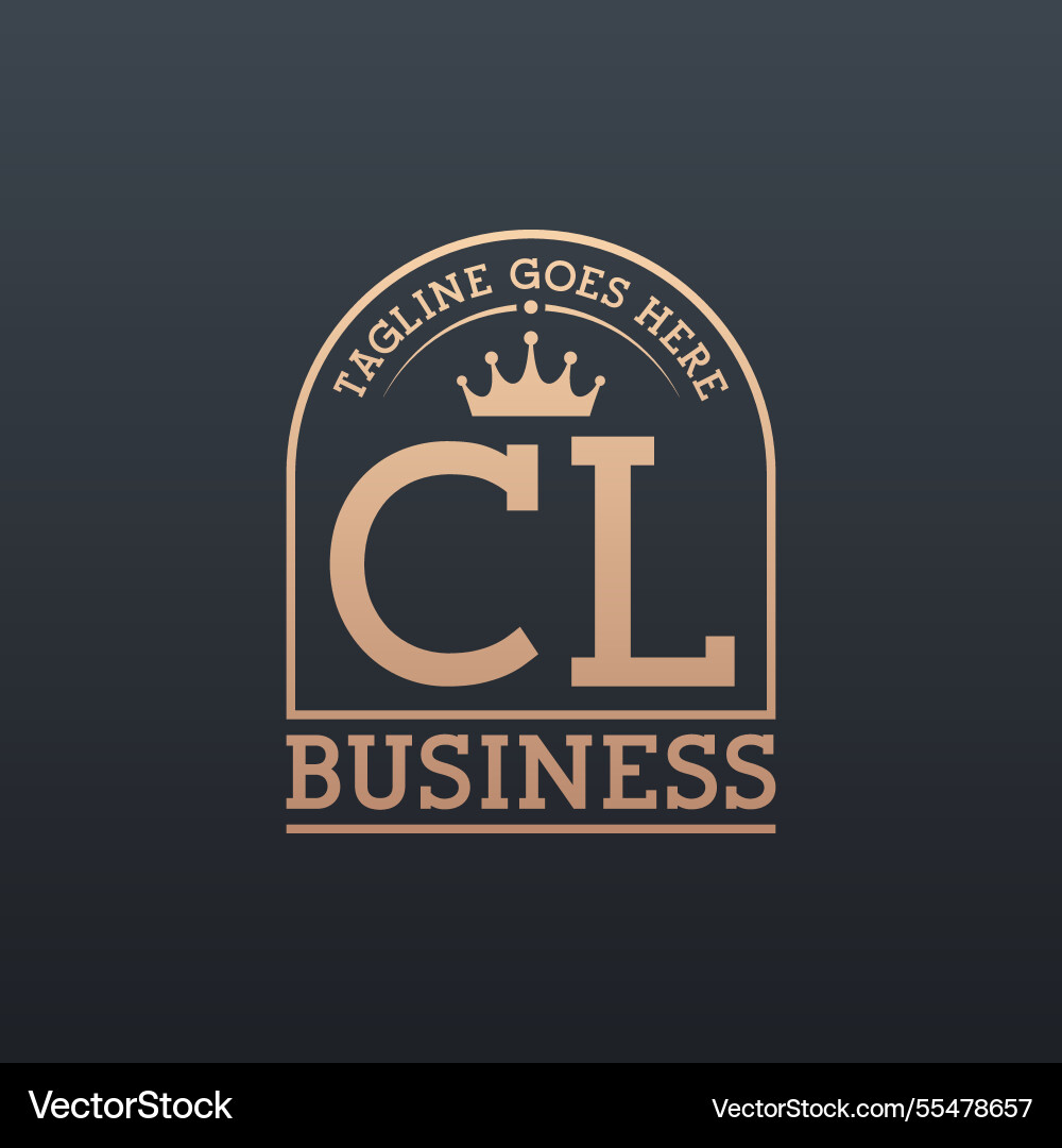 Luxury cl logo with crown elegant letter Vector Image