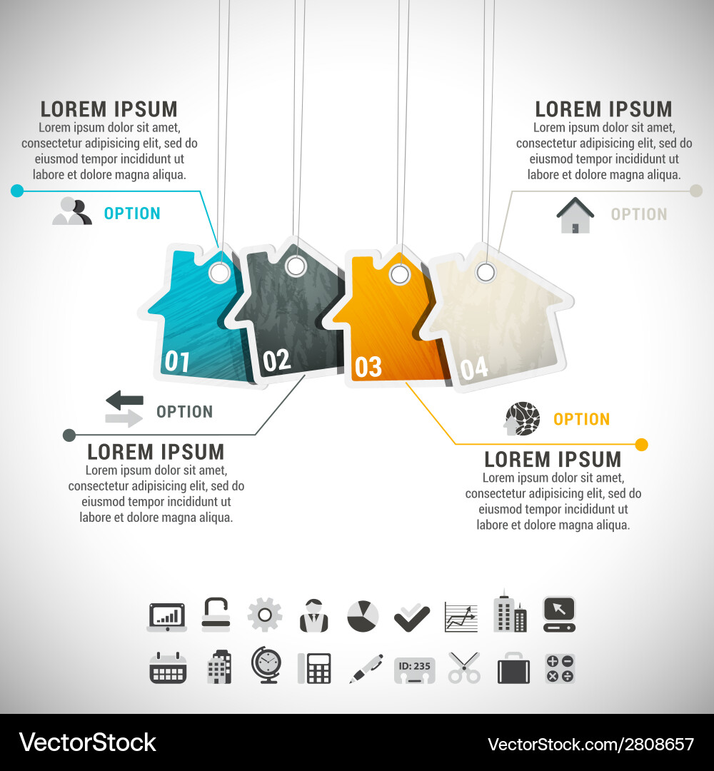 Real Estate Labels Infographic Royalty Free Vector Image