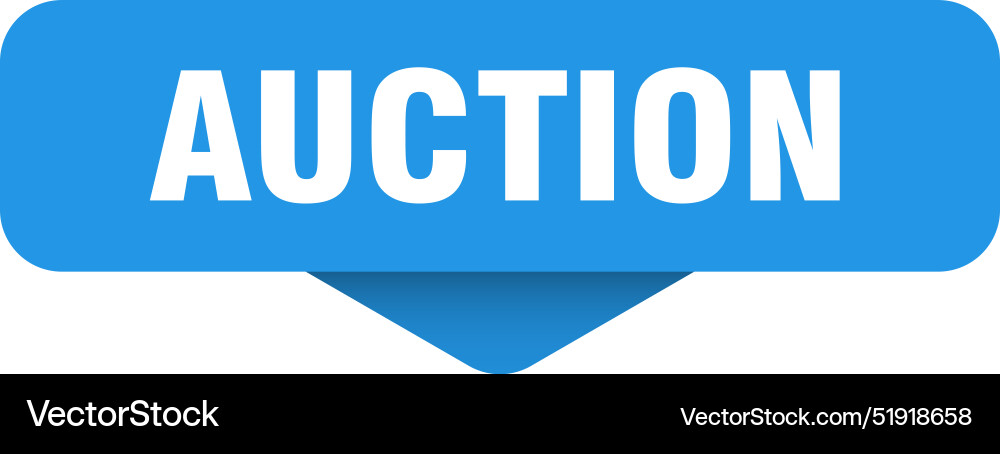 Auction sticker sign on transparent Royalty Free Vector