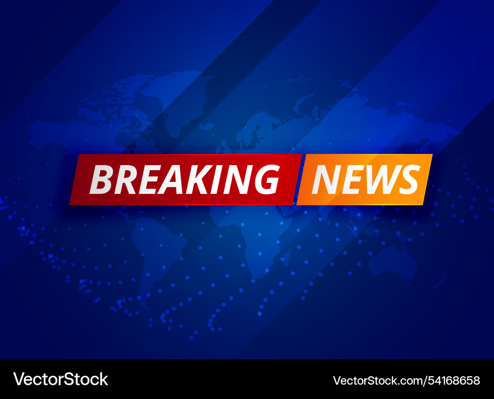 Blue breaking news tv background Royalty Free Vector Image
