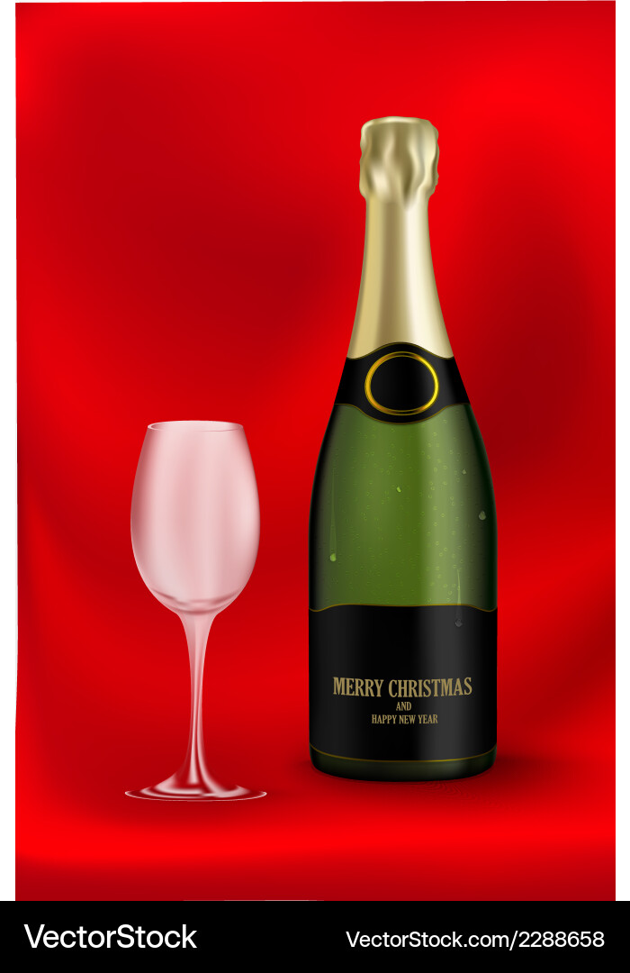 Bottle of champagne Royalty Free Vector Image - VectorStock