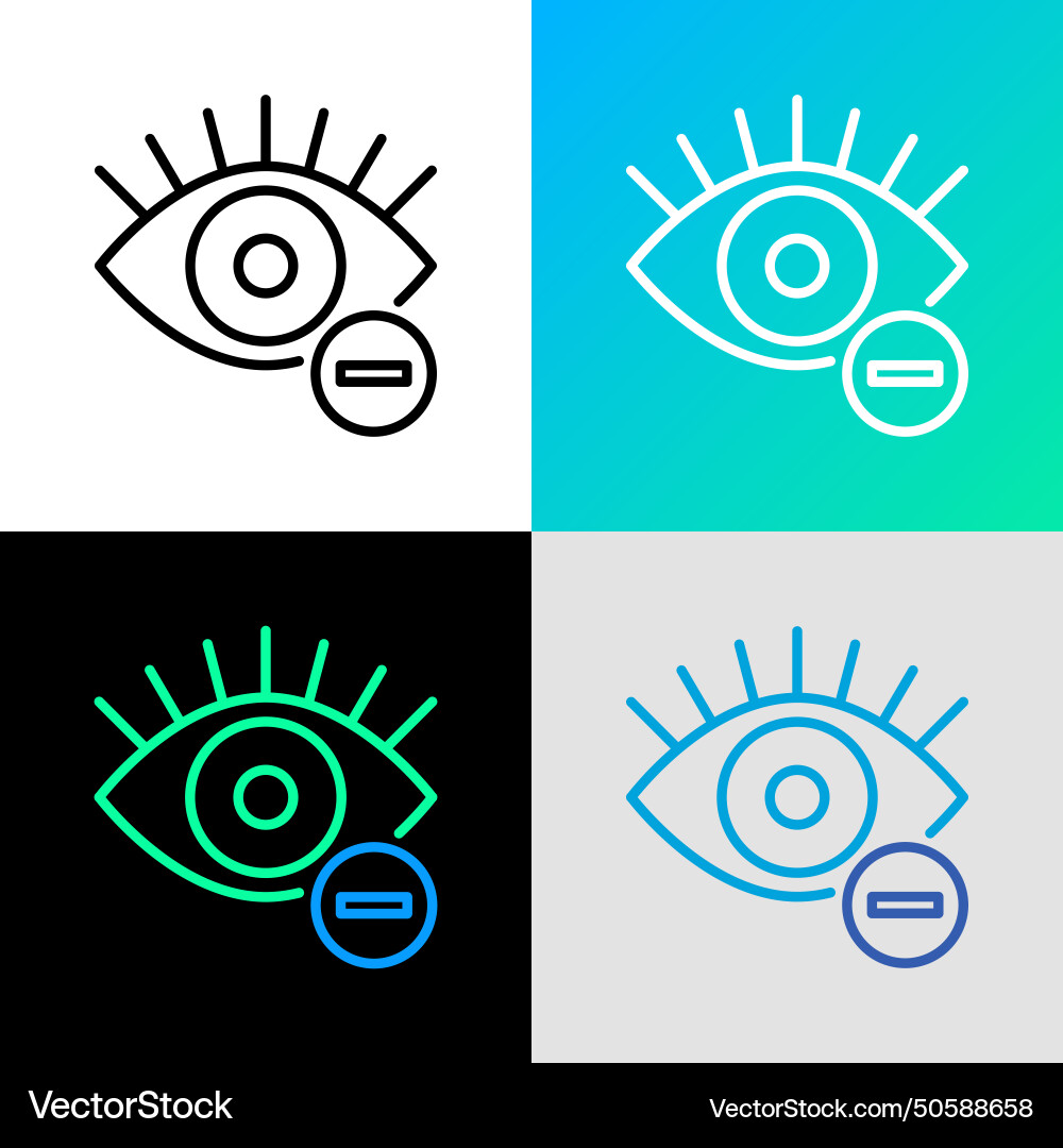 Ophthalmology thin line icon nearsightedness Vector Image
