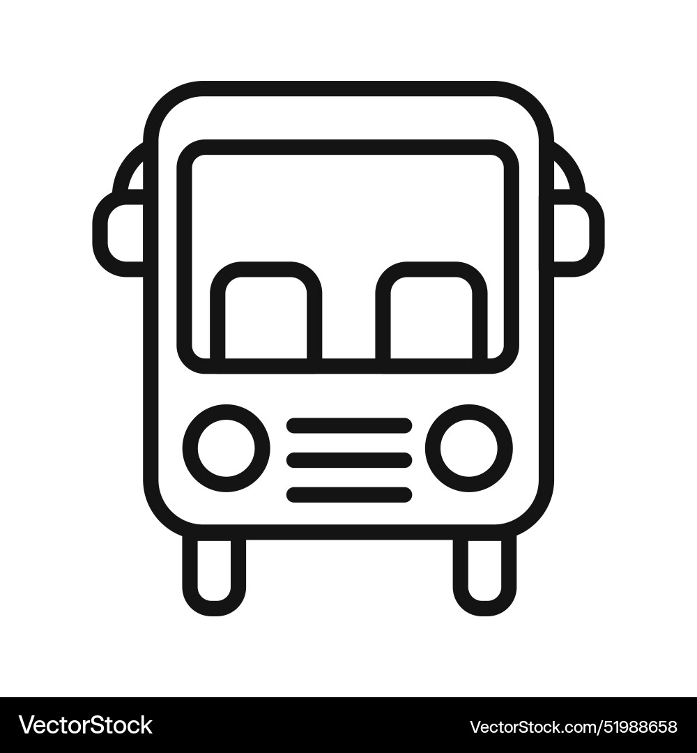 School bus icon mark in filled style Royalty Free Vector
