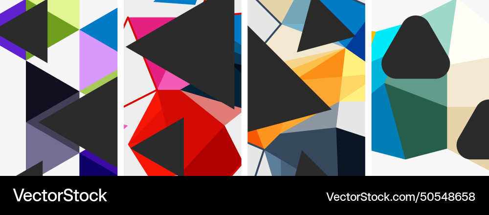 Set of triangle poster backgrounds Royalty Free Vector Image