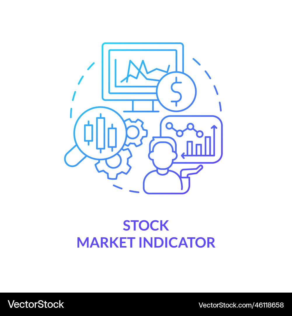 Stock market indicator blue gradient concept icon Vector Image
