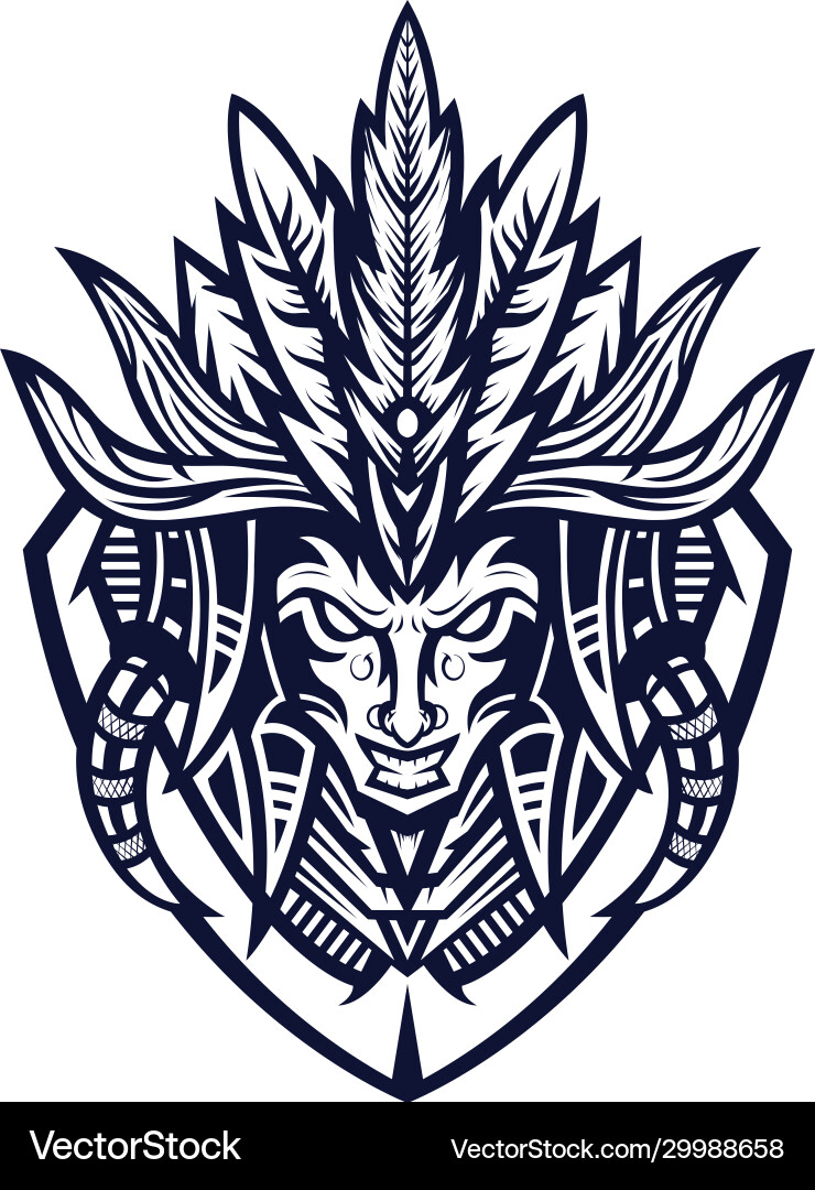 Tribe tribal mascot logo Royalty Free Vector Image