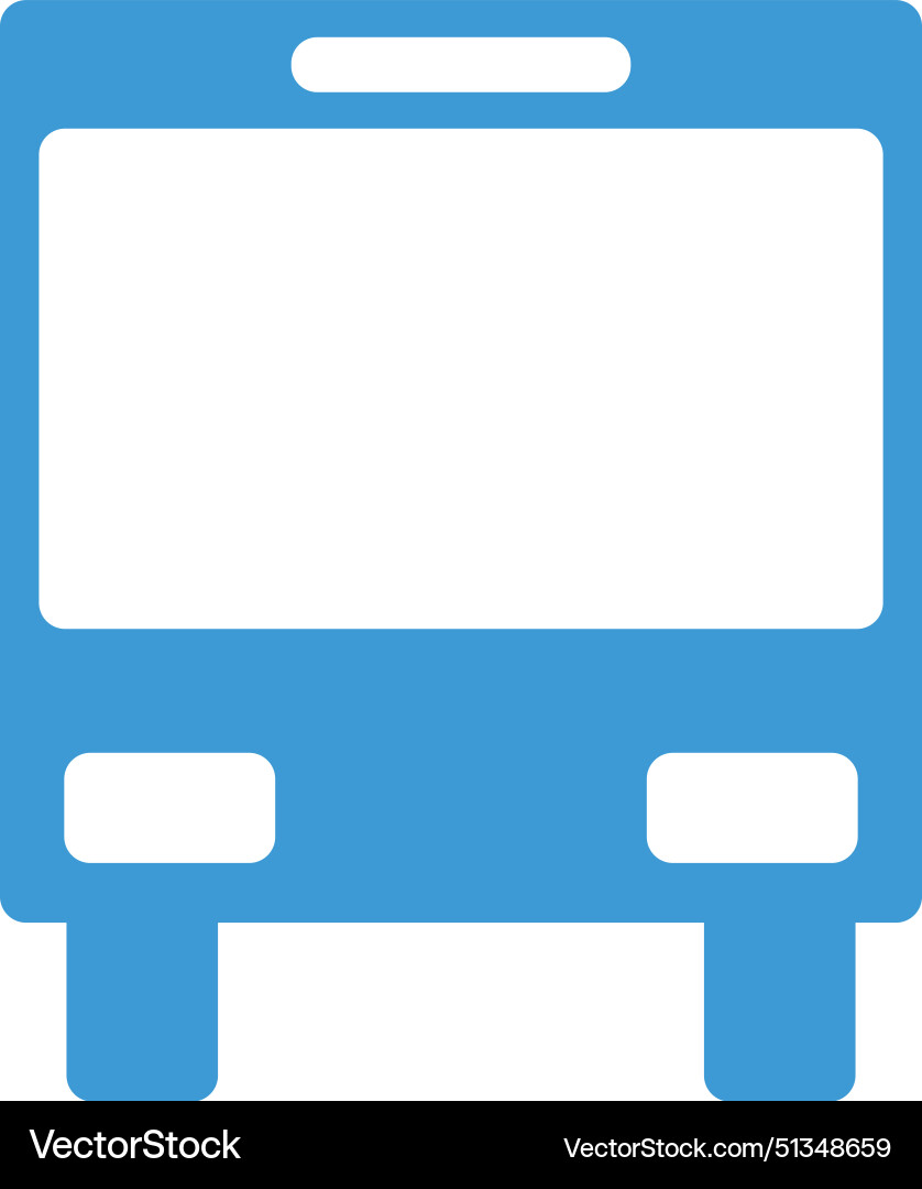 Blue bus stop icon boarding position Royalty Free Vector