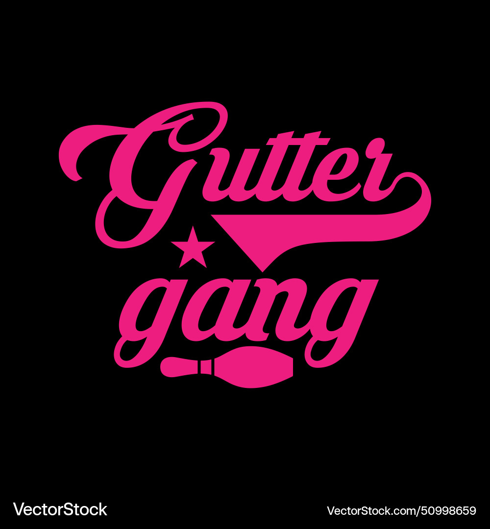 Funny bowling cool gutter gang Royalty Free Vector Image