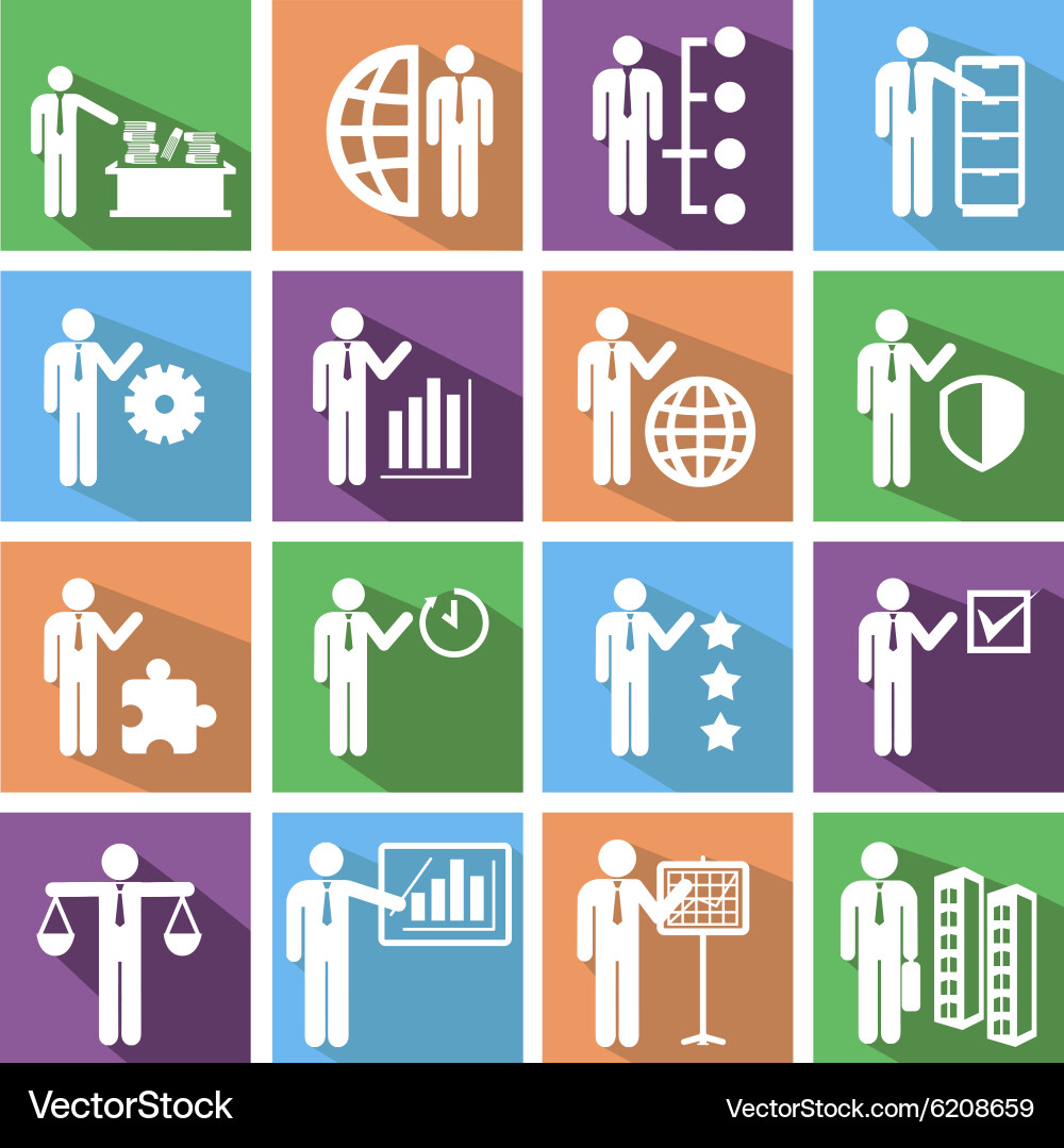 Human resources and management icons set Vector Image
