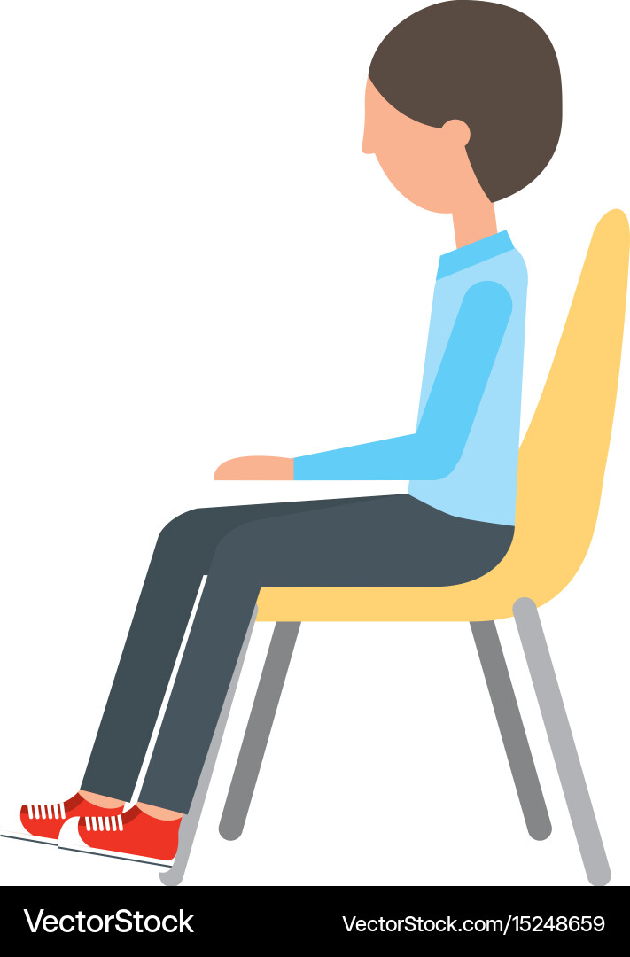 Man sitting on chair Royalty Free Vector Image