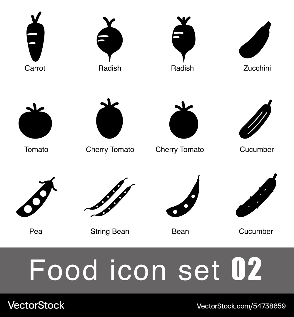 Supermarket vegetable icon set design Royalty Free Vector