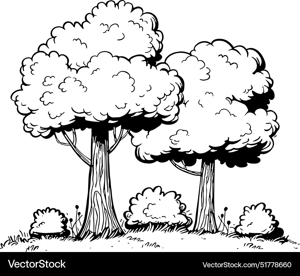 Cartoon trees Royalty Free Vector Image - VectorStock