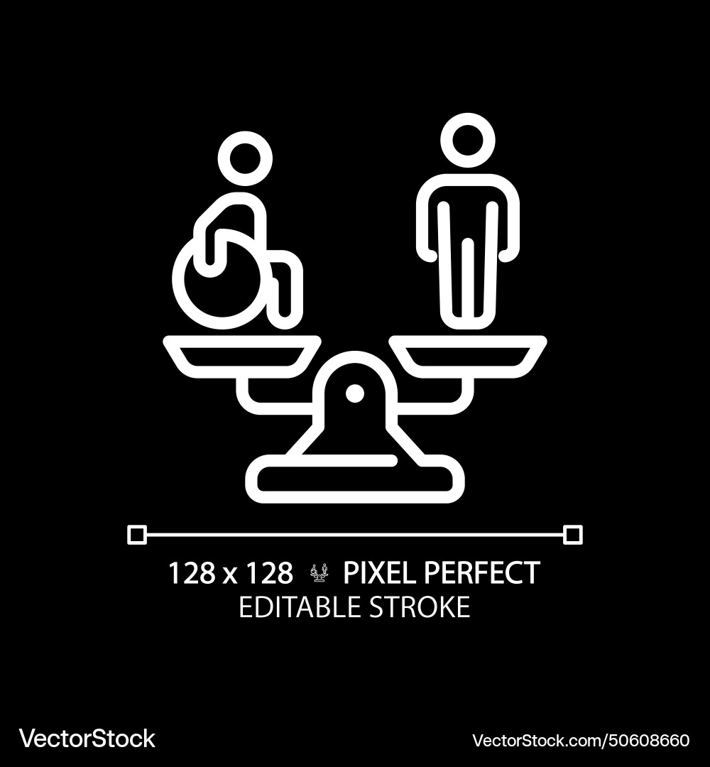 Equality and diversity white linear icon for dark Vector Image