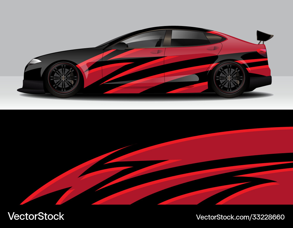 Modern sporty abstract car wrap auto sticker Vector Image