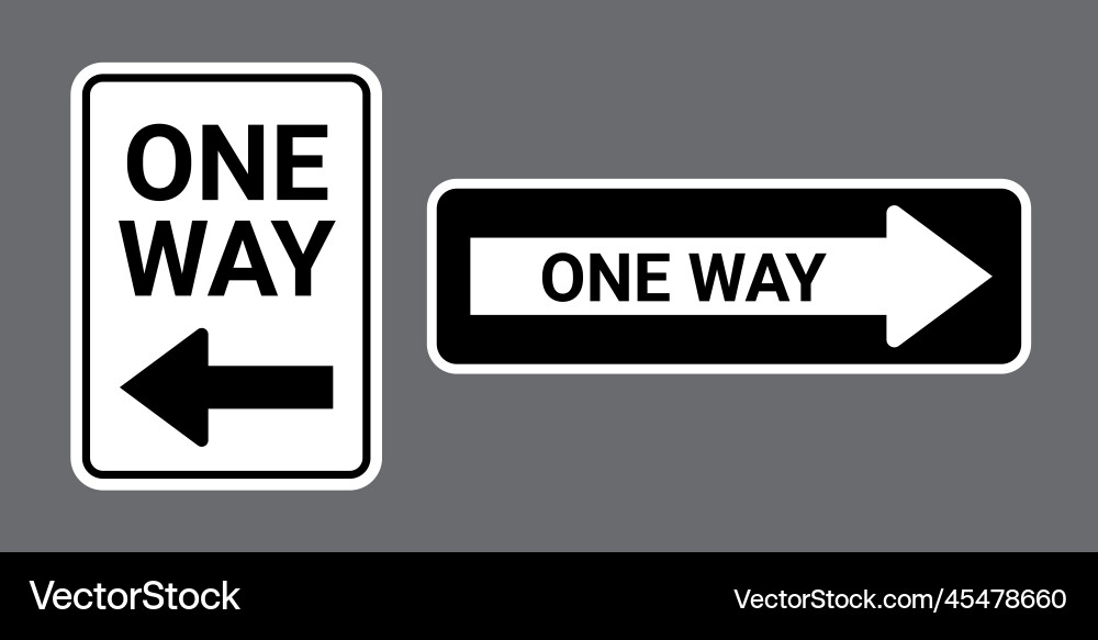 One way road sign traffic direction arrow Vector Image