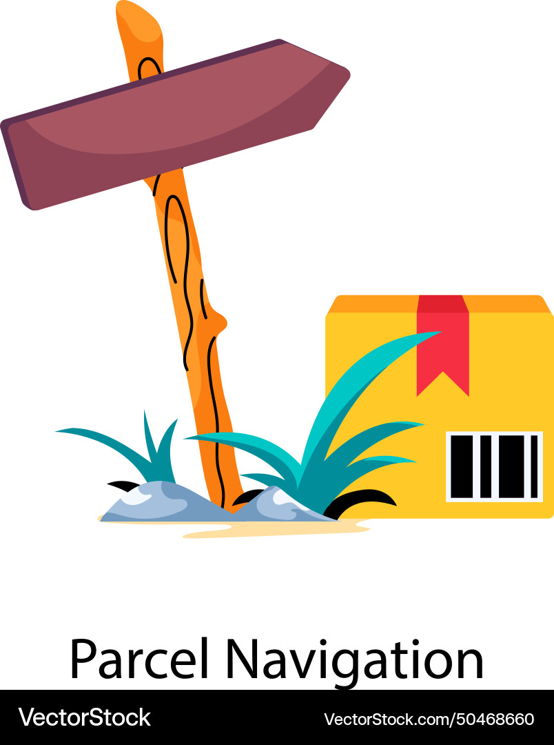 Parcel navigation Royalty Free Vector Image - VectorStock