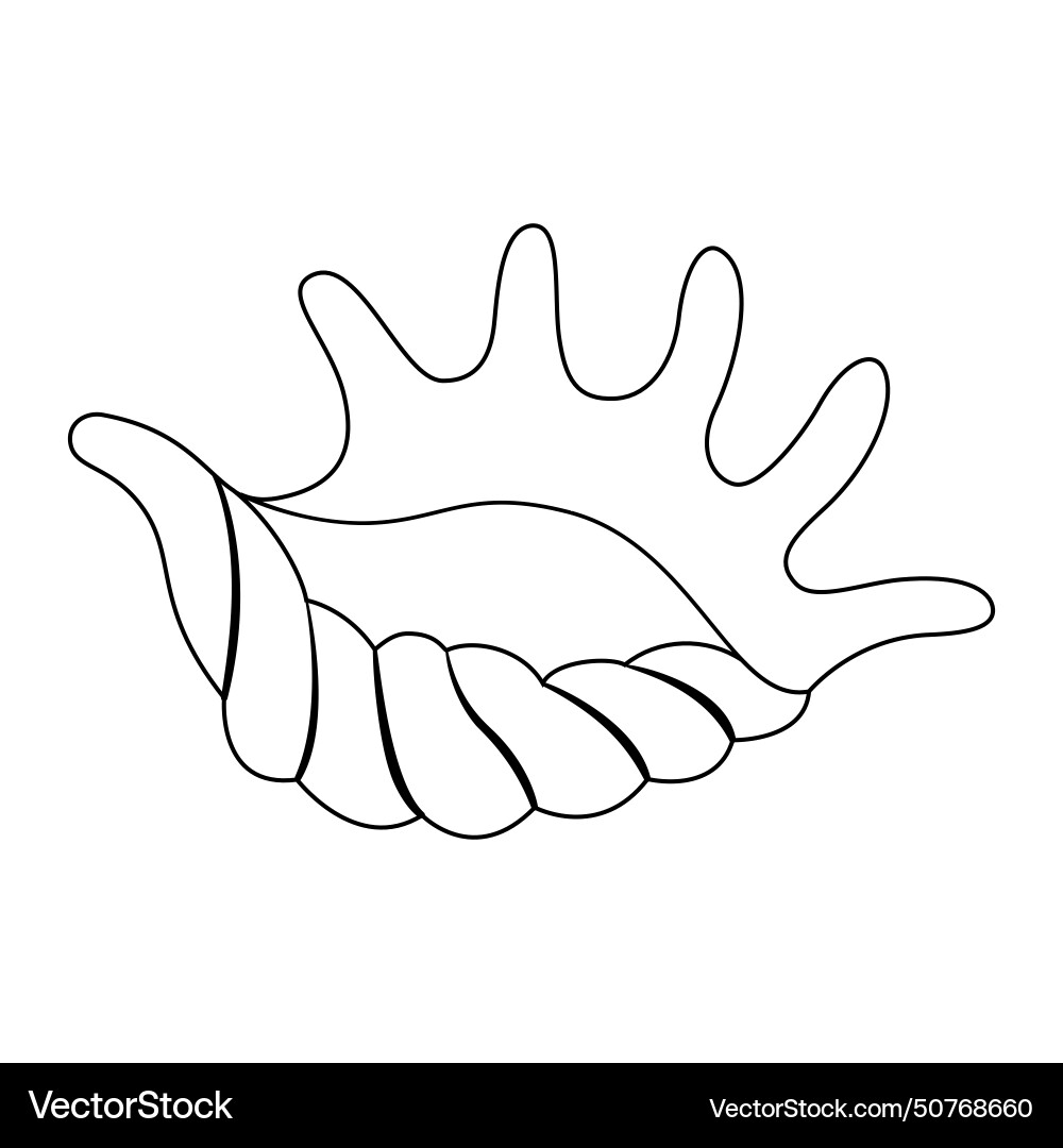 Seashell black and white outline art therapy Vector Image