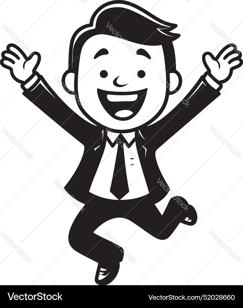 Smiling corporate founder black logo featuring Vector Image