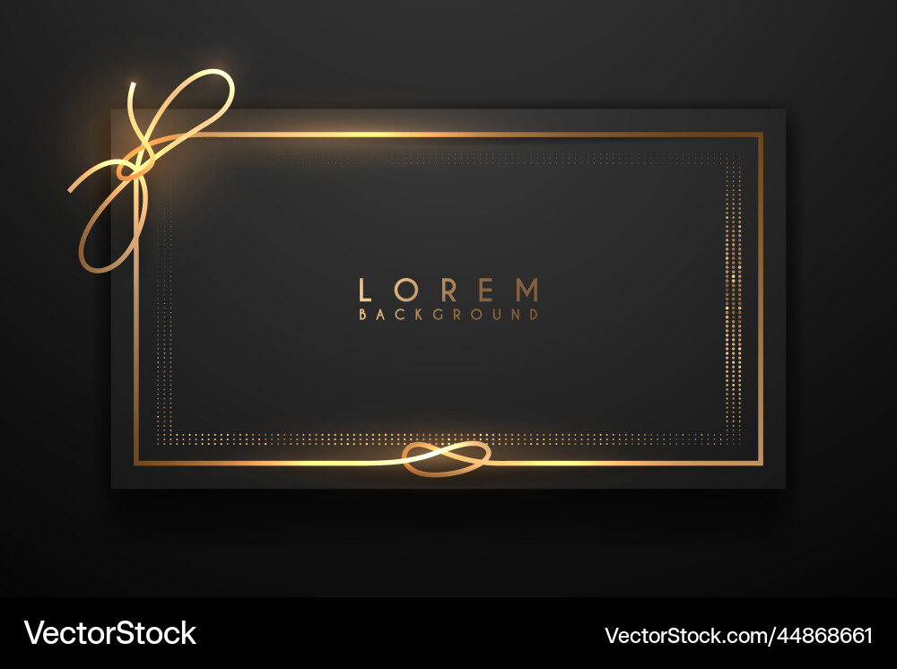 Black and gold frame with line knot Royalty Free Vector