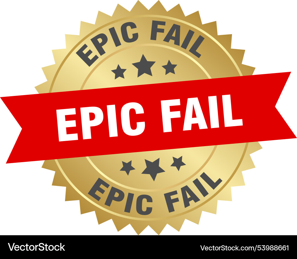 Epic scheit rund rot und gold Etikett Lizenzfreier Vektor