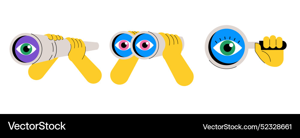 Funny colorful of binoculars Royalty Free Vector Image