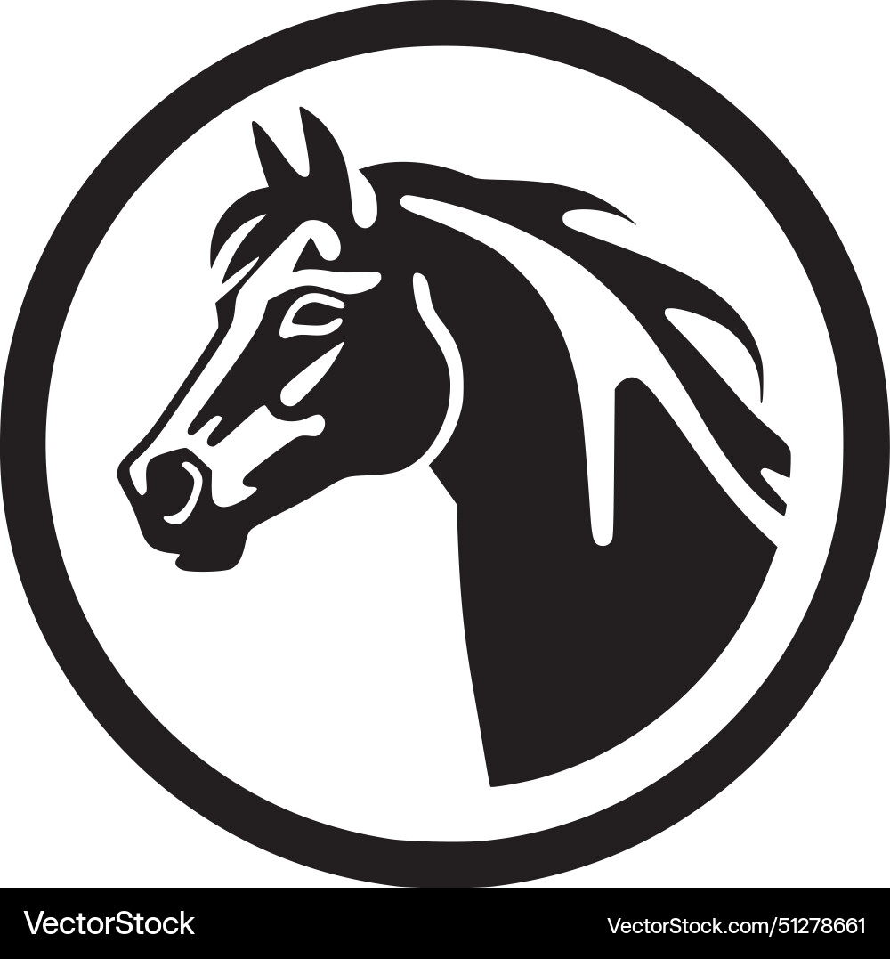 Horses Black And White Royalty Free Vector Image