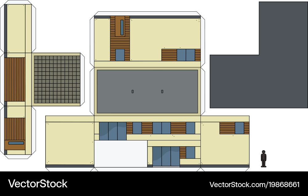 Paper model of a house Royalty Free Vector Image