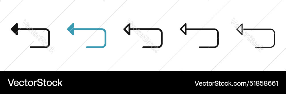 Send back icon set in black and blue colors Vector Image