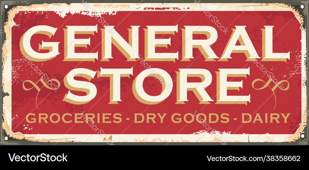 Vintage Metal Grocery Sign Vector Images (over 170)