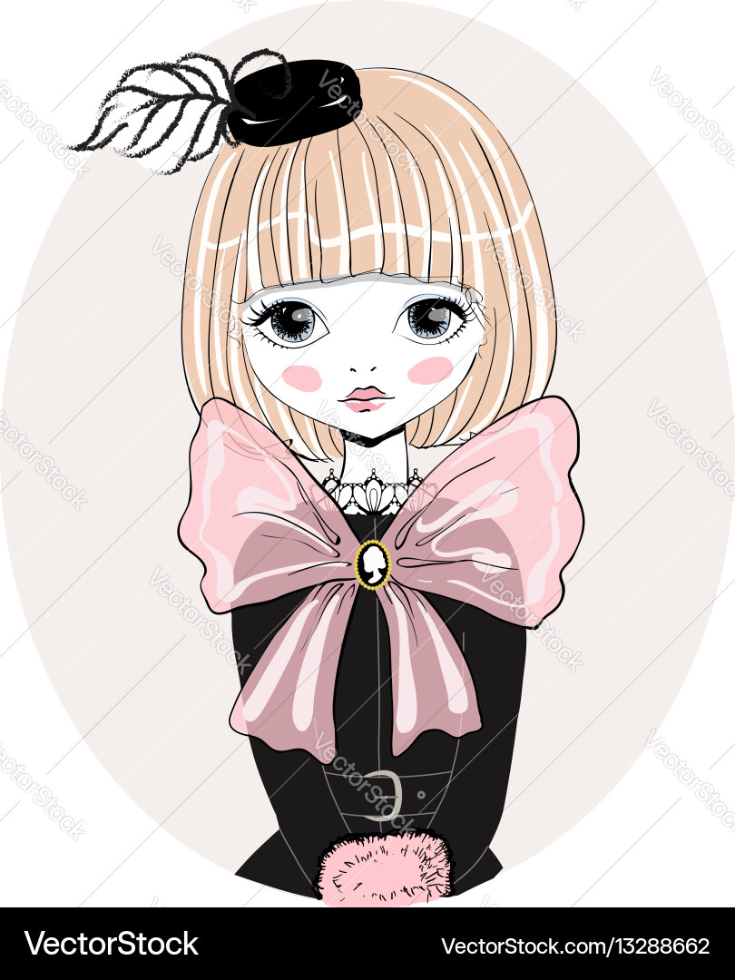 Beautiful romantic girl Royalty Free Vector Image