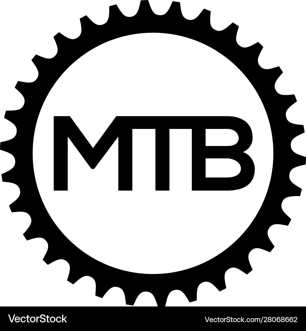 Bicycle chainring mountain bike gear logo Vector Image