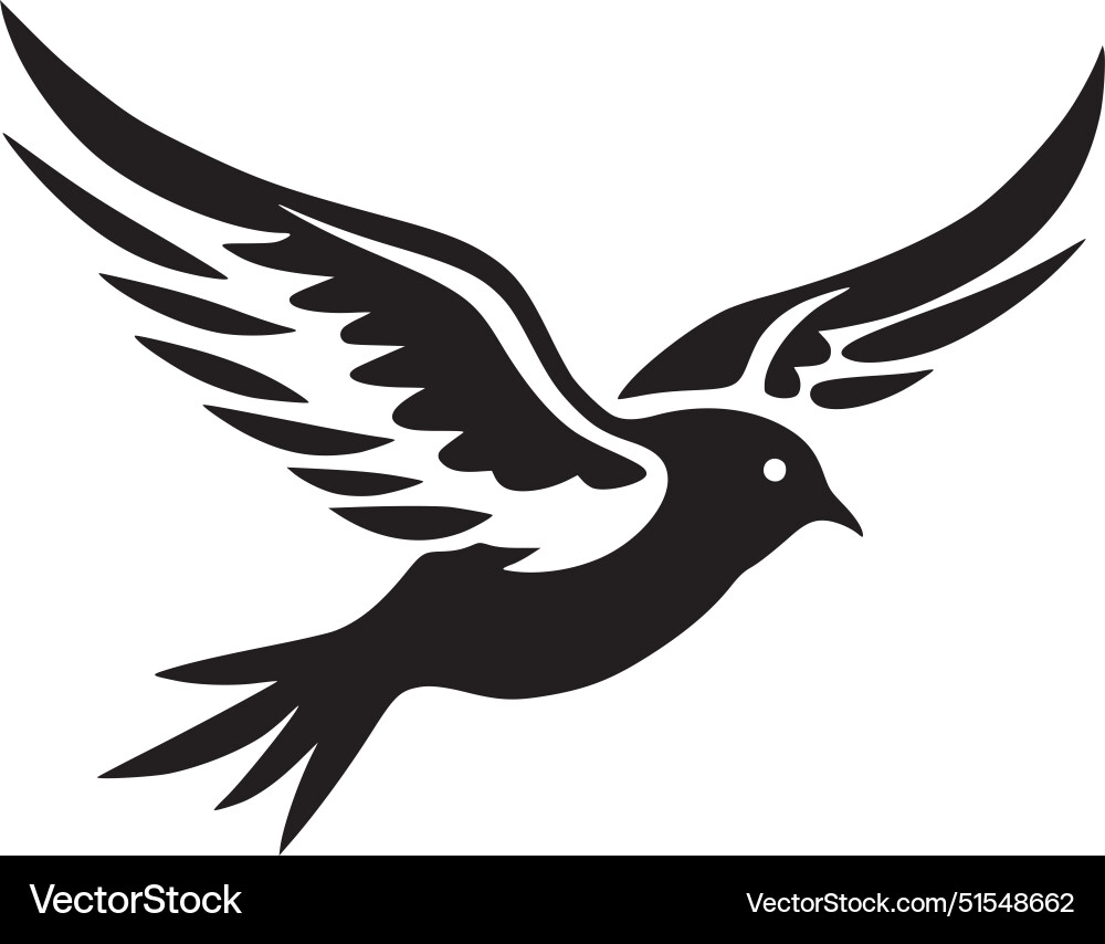 Bird - black and white Royalty Free Vector Image