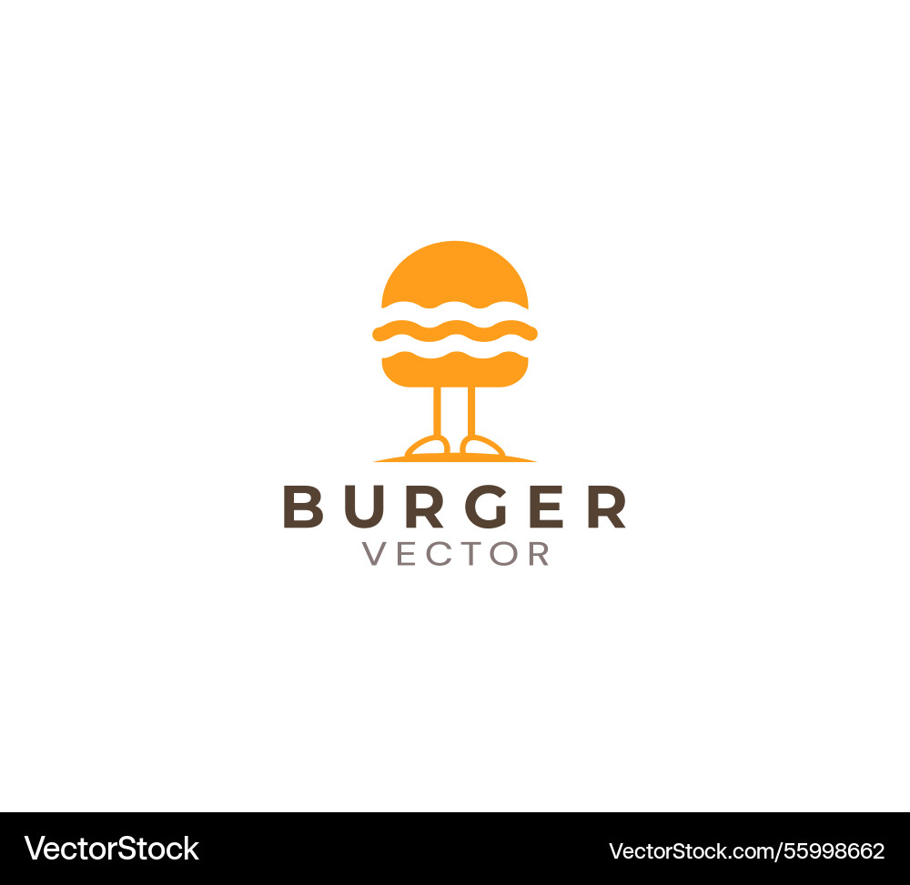 Burger house logo design Royalty Free Vector Image